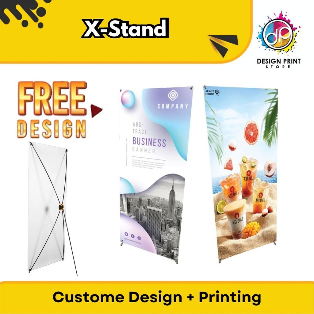 X Stand Adjustable for Banner / Bunting X Stand with Printing (FREE ...