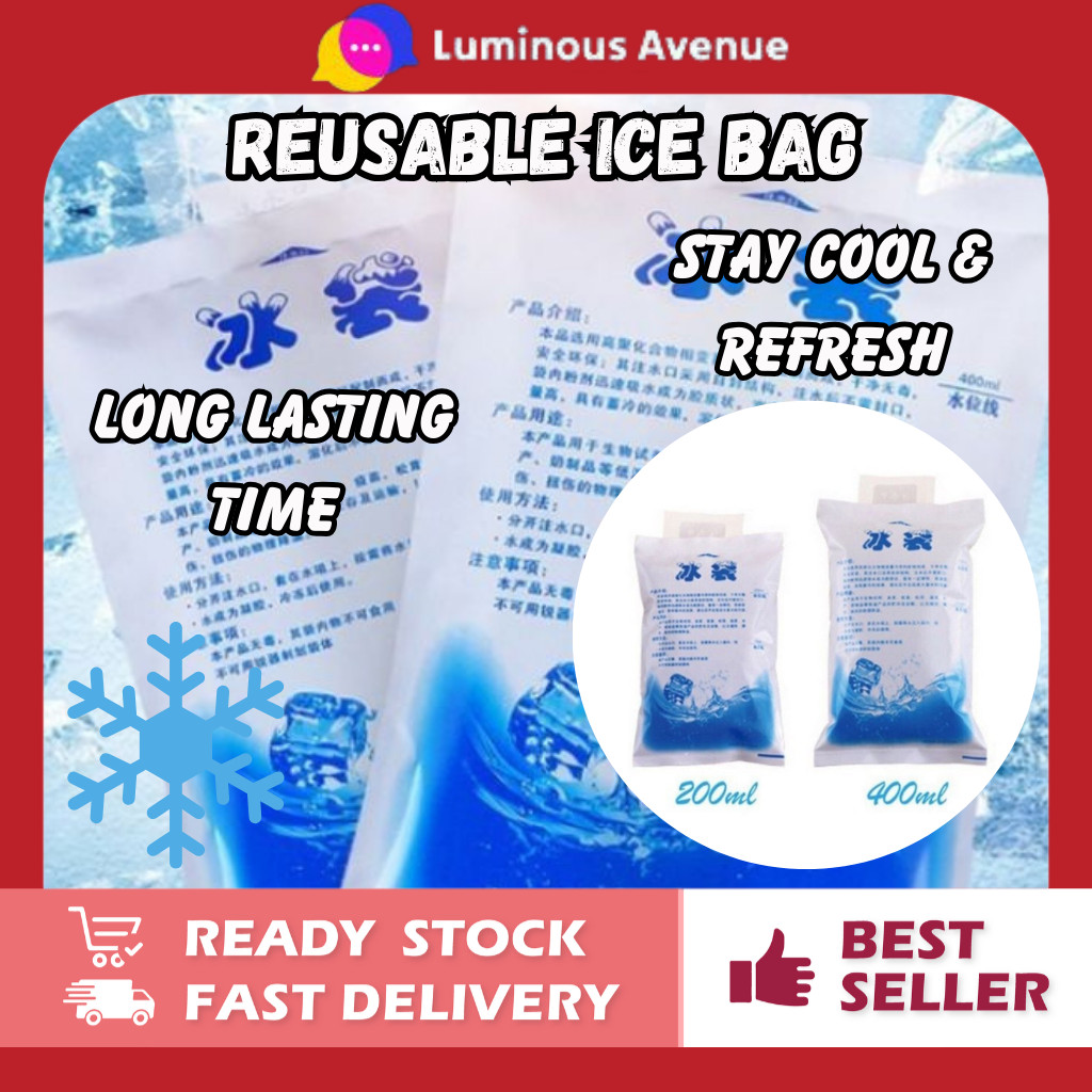 100ml / 200ml / 400ml Reusable Ice Bag Pack Ice Pack Frozen Food ...