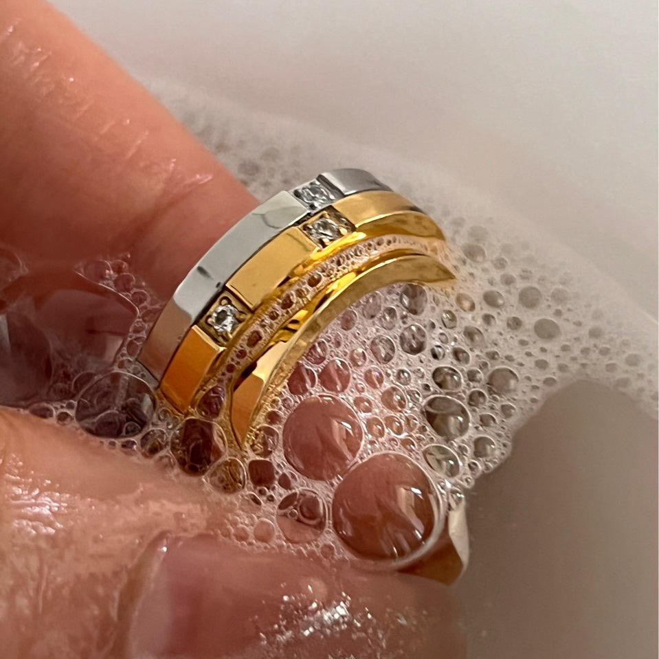 Washable Advanced French Ring Titanium Steel Retro Style Ring Women's ...