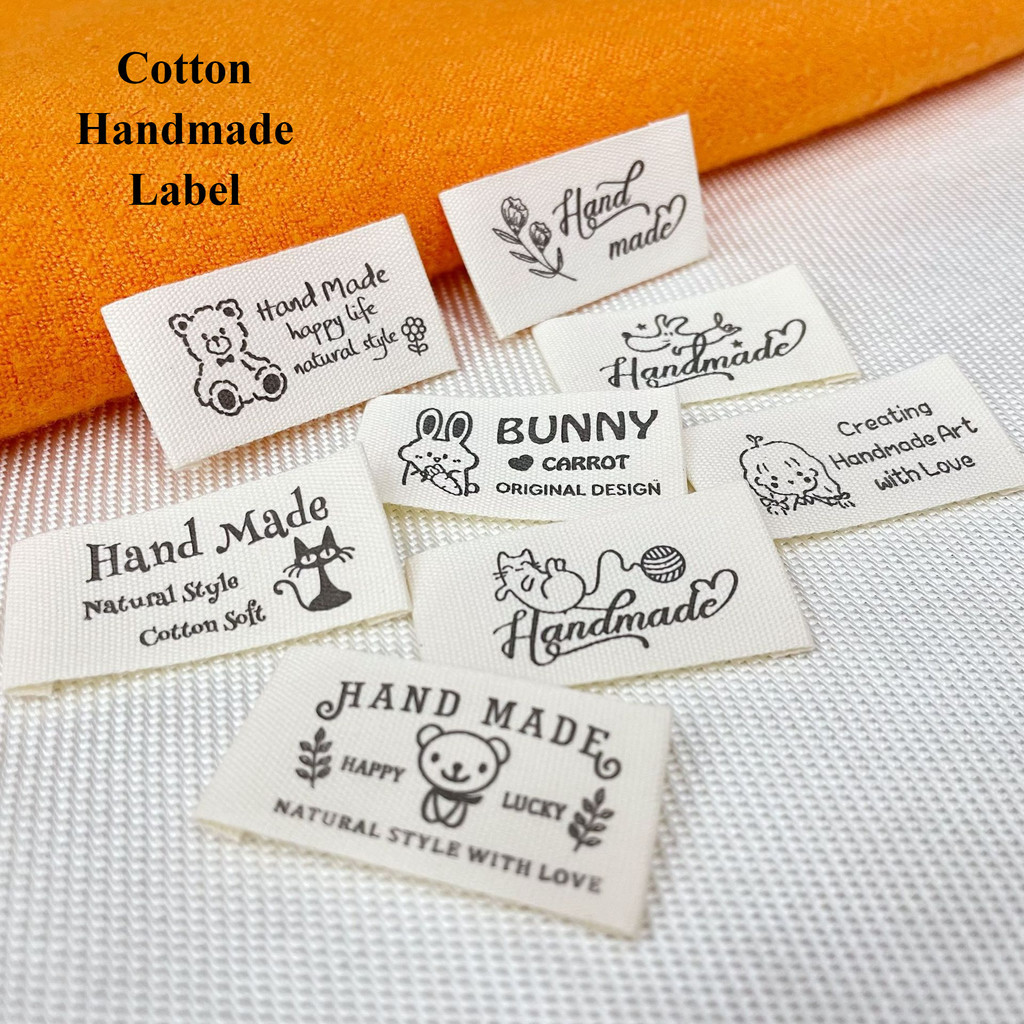 1pc Cartoon Cute Cotton Handmade Printed Label DIY Handmade Article ...