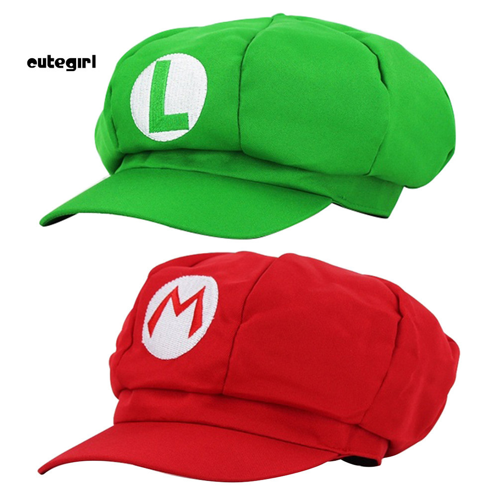 CMN-Unisex Super Mario Bros Luigi Hat Cosplay Role Play Props Octagonal ...