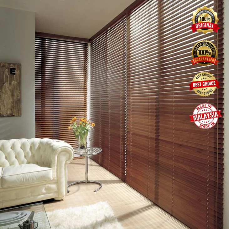 LUX 25mm Premium Timber Blinds Custom Made Made in Malaysia | Shopee Malaysia