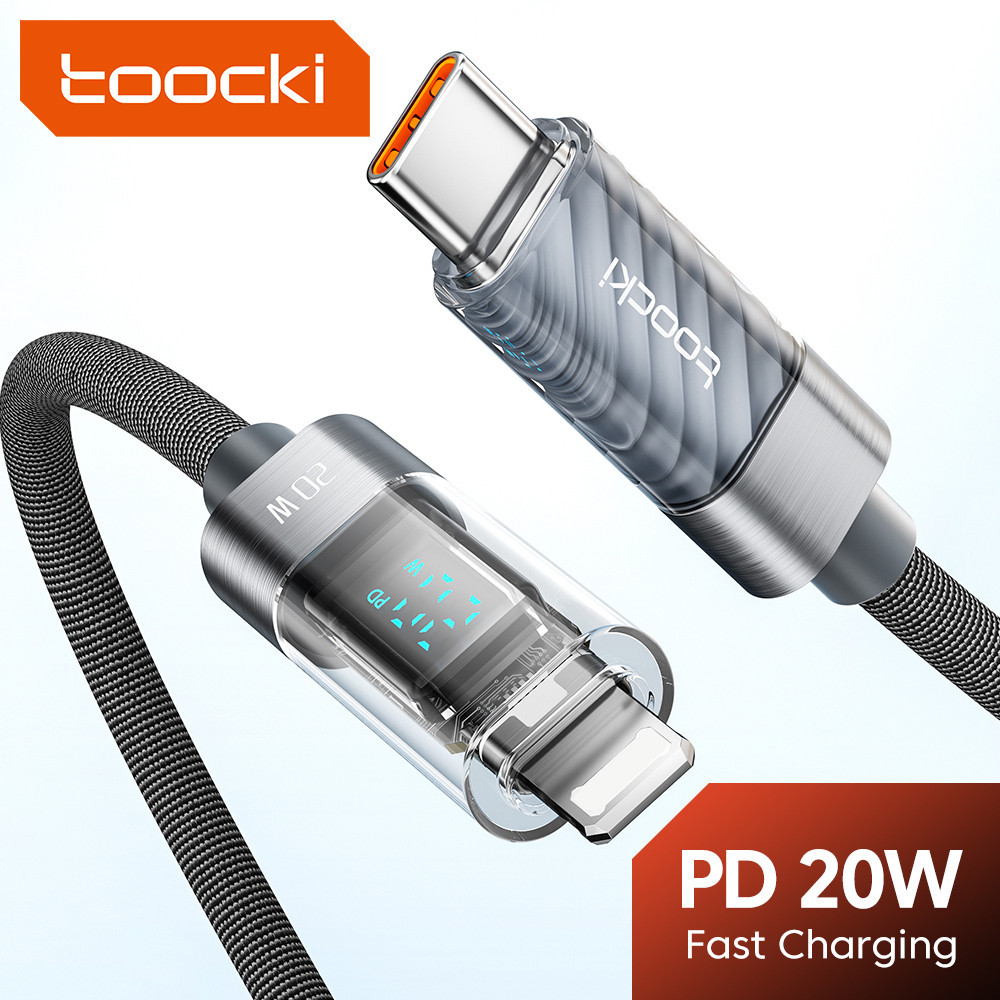 Toocki Transparent Led Digital Display Cable For Phone 14 13 Pro Max ...