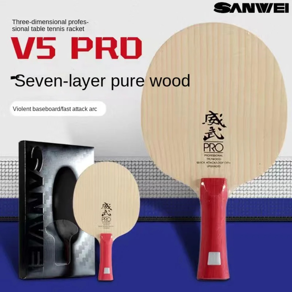 SANWEI V5 Pro Professional Table Tennis Blade 7-ply Pure Wood OFF+ ...
