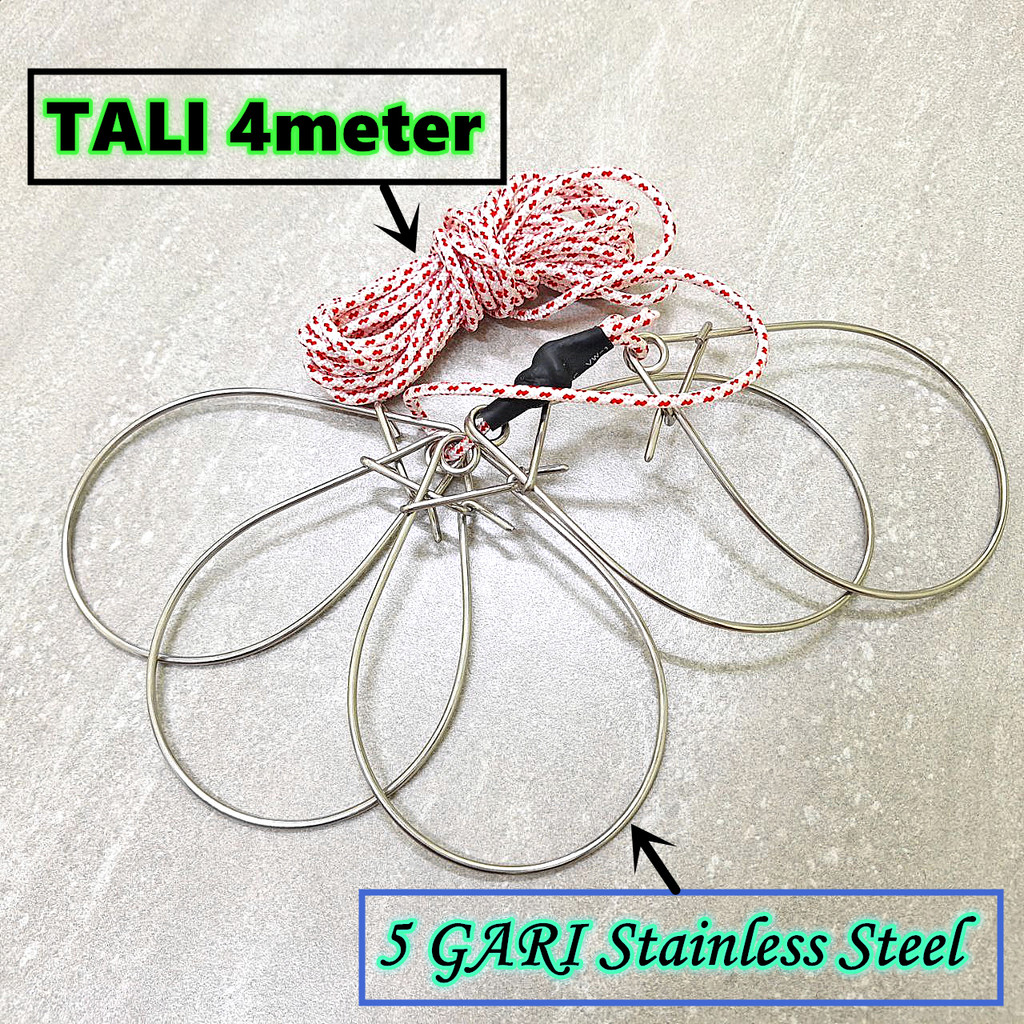 GARI SET STAINLESS STEEL SIAP TALI GARI KOLAM GARI IKAN | Shopee Malaysia