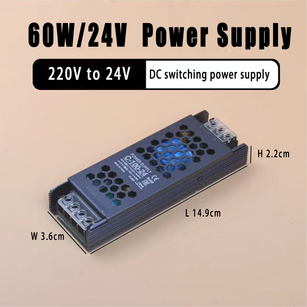 LED Power Supply DC 12V 24V 100W 200W Lighting Transformers Led Driver For Led Strip | Shopee ...