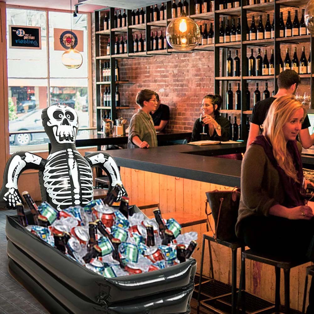 Inflatable Skeleton Ice Bucket Halloween Drink Cooler Party Beverage ...