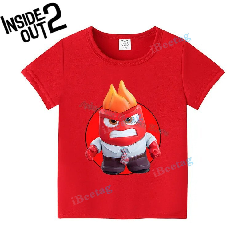 Inside Out 2 Joy/Disgust/Anger/Fear/Sadness T-shirt Kids Cartoons Short ...