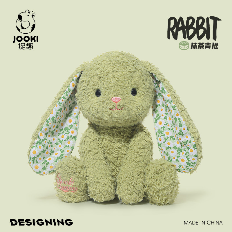 Matcha Green Rabbit Plush Doll Cute Flower Lop-eared Rabbit Doll Super ...