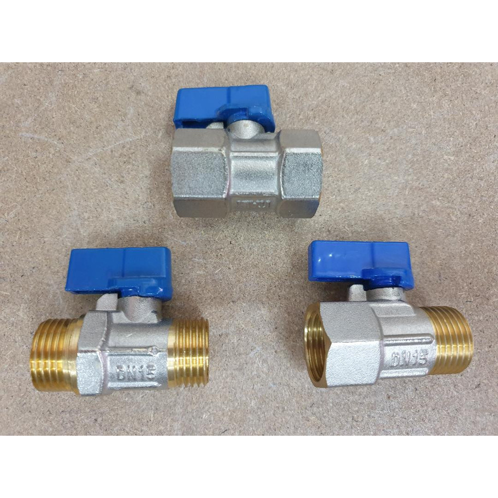 LEON / VAGO Brass Mini Ball Valve / Mini Stop Cock 15mm (1/2") | Shopee ...