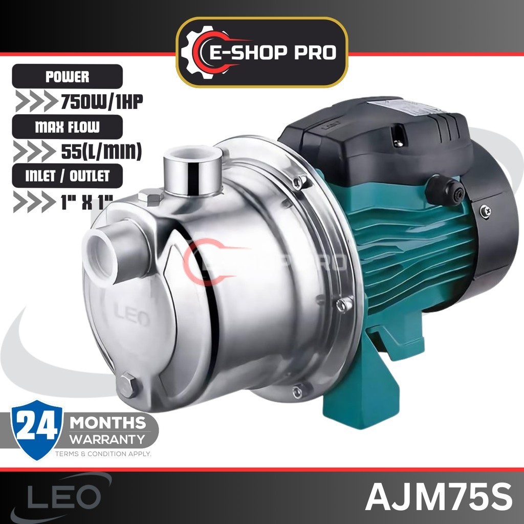 LEO SELF PRIMING JET AJM75S S/S PAM AIR KEBUN RUMAH ELECTRIC WATER PUMP FARMUSE HOUSEUSE (220V ...