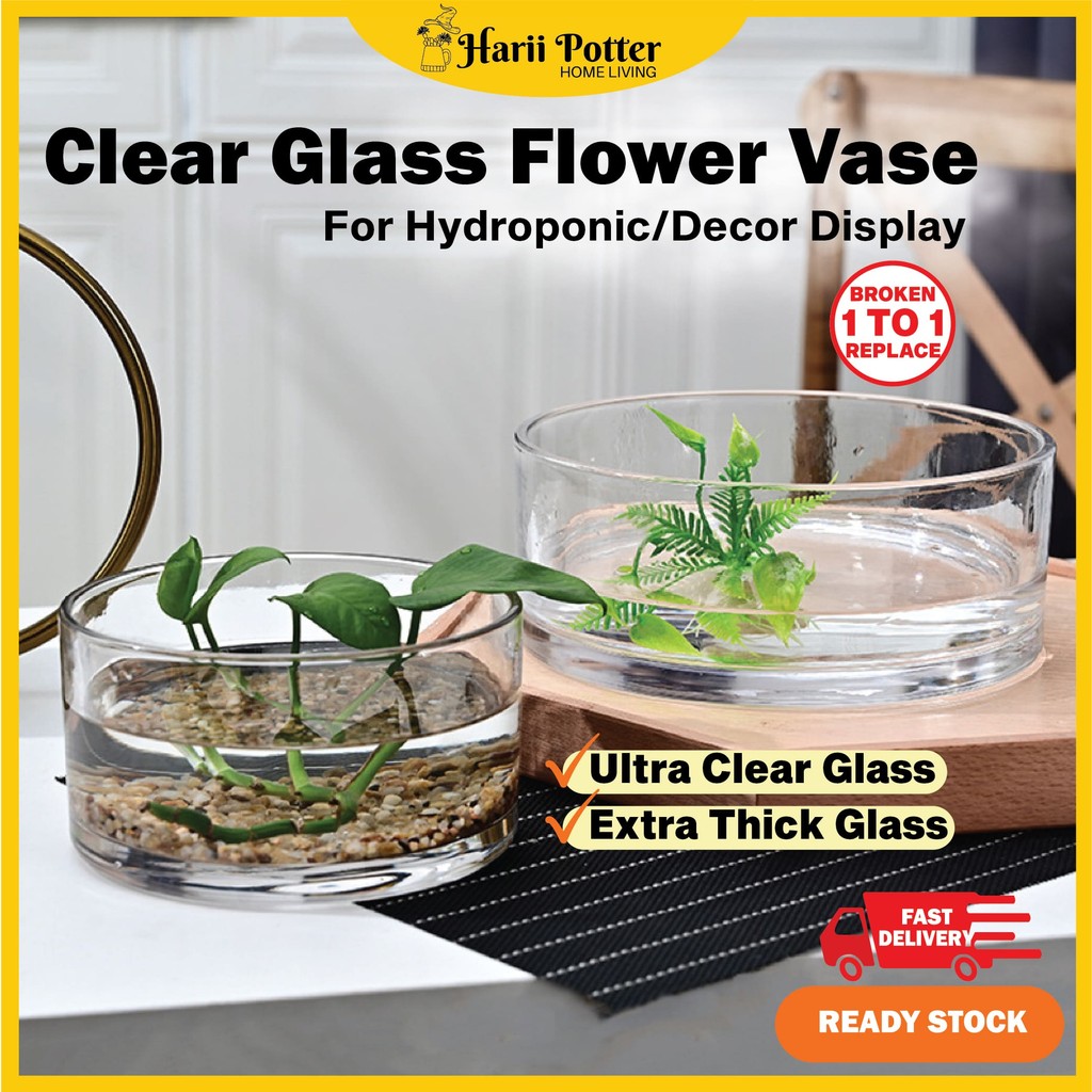 Flower Vase Glass Vase Transparent Pasu Bunga Hiasan Pasu Kaca ...