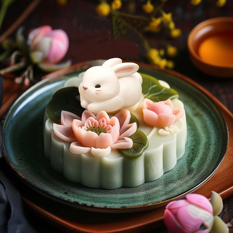 Moon Rabbit Mooncake Mousse Silicone Mold DIY Mid-Autumn Festival ...