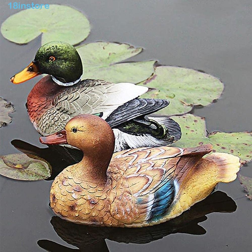 INSTORE Artificial Mandarin Duck Statue, Realistic Floating Swan ...