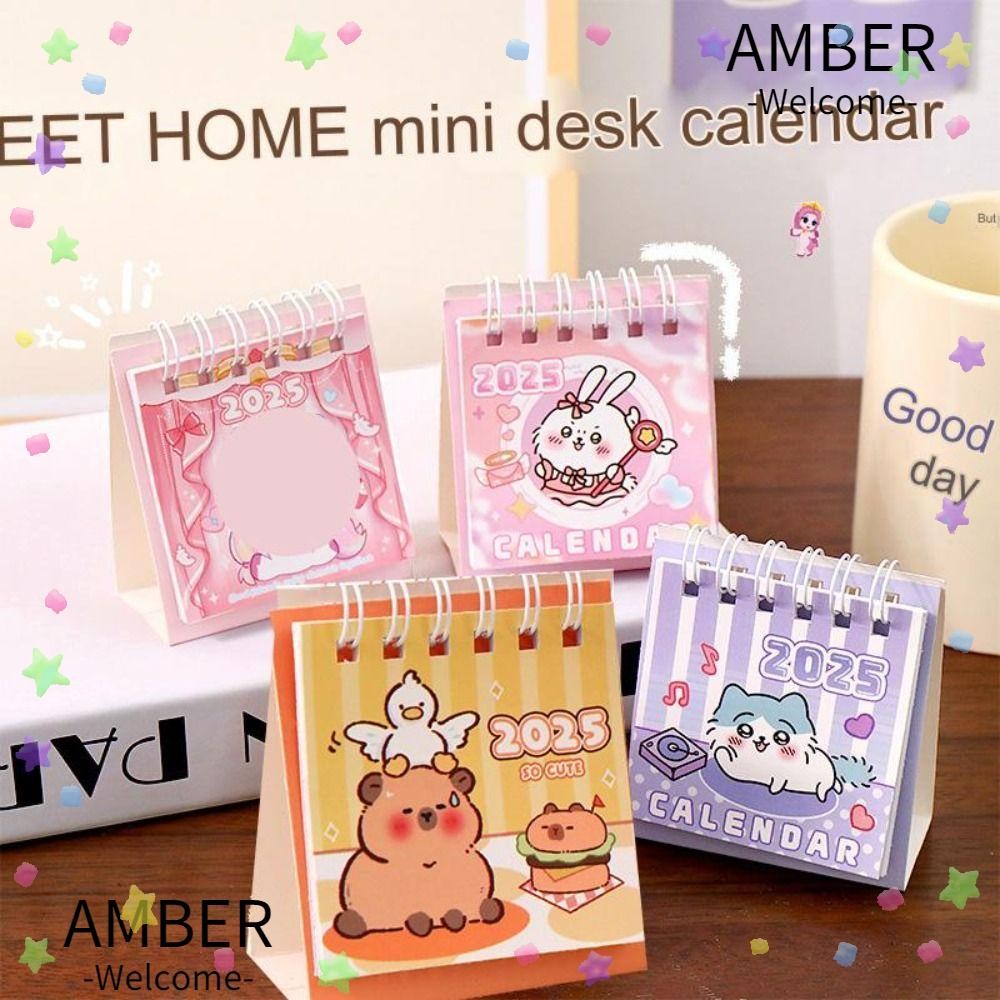 AMBER1 Capybara Calendars, 2025 Cartoon Mini Desktop Calendars ...