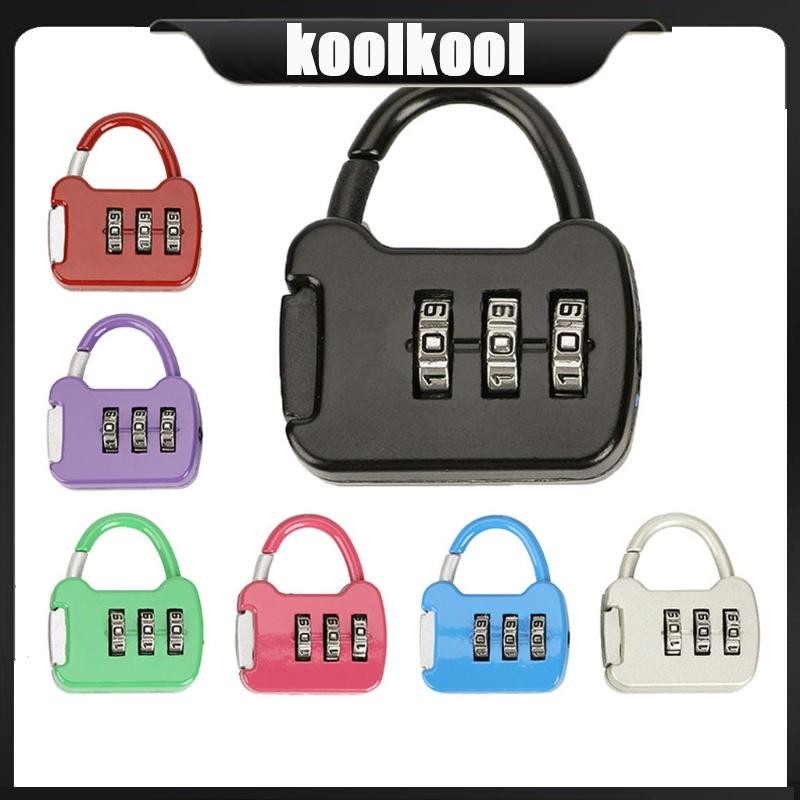 Kool Portable Luggage Lock 3 Digit Password Lock for Storage Unit Gym ...