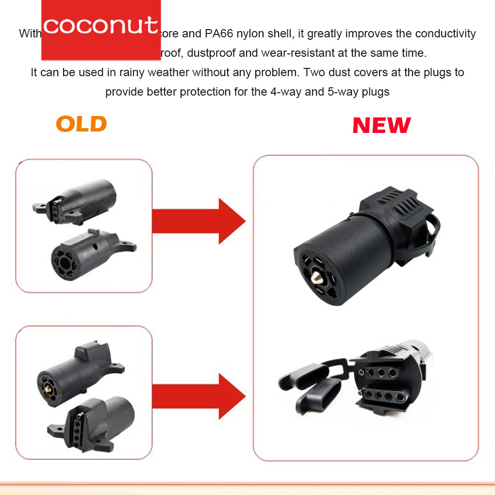 【Coco】US Plug Car Adapter 7Pin to Waterproof 4Pin/5Pin Accessory RV ...