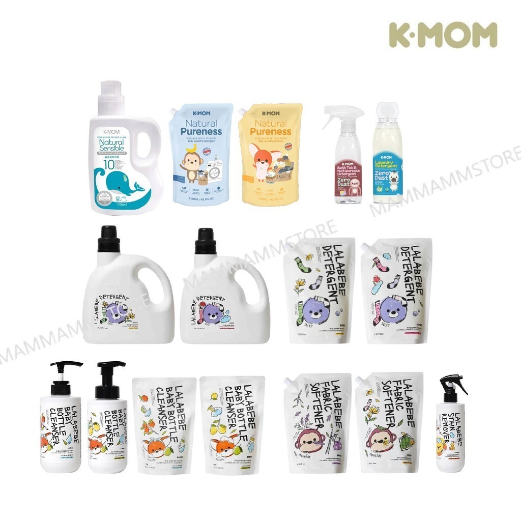 K-Mom Lalabebe Cleanser For Baby Bottle, Fabric Softener, Laundry ...