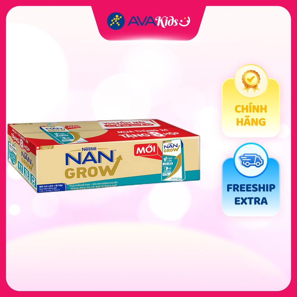 Carton of 24 + 8 boxes of Nestlé NAN Grow ready-to-drink milk 180 ml ...