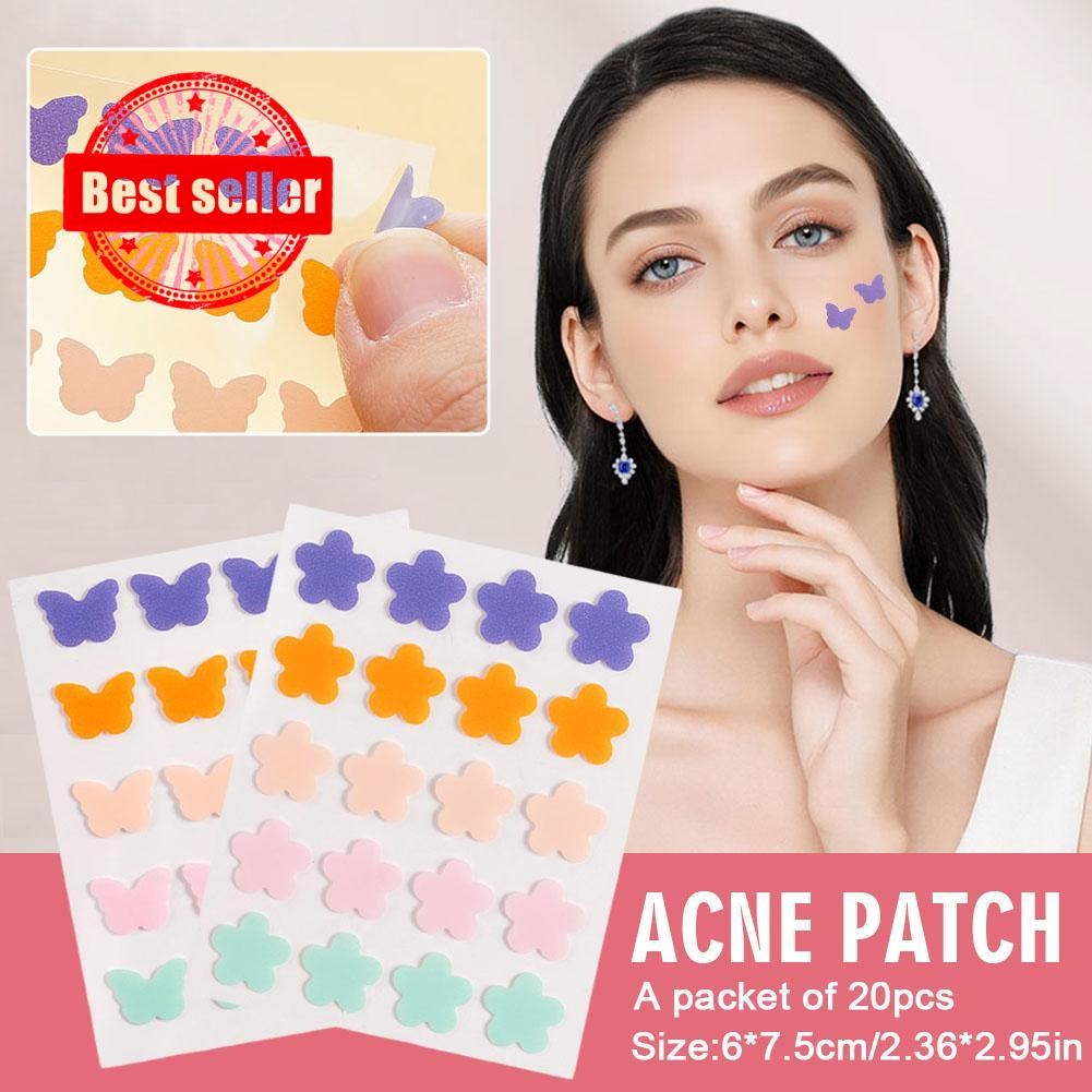 5 Color Cute Butterfly Shape Acne Patch Hydrocolloid Fade Skin Acne ...