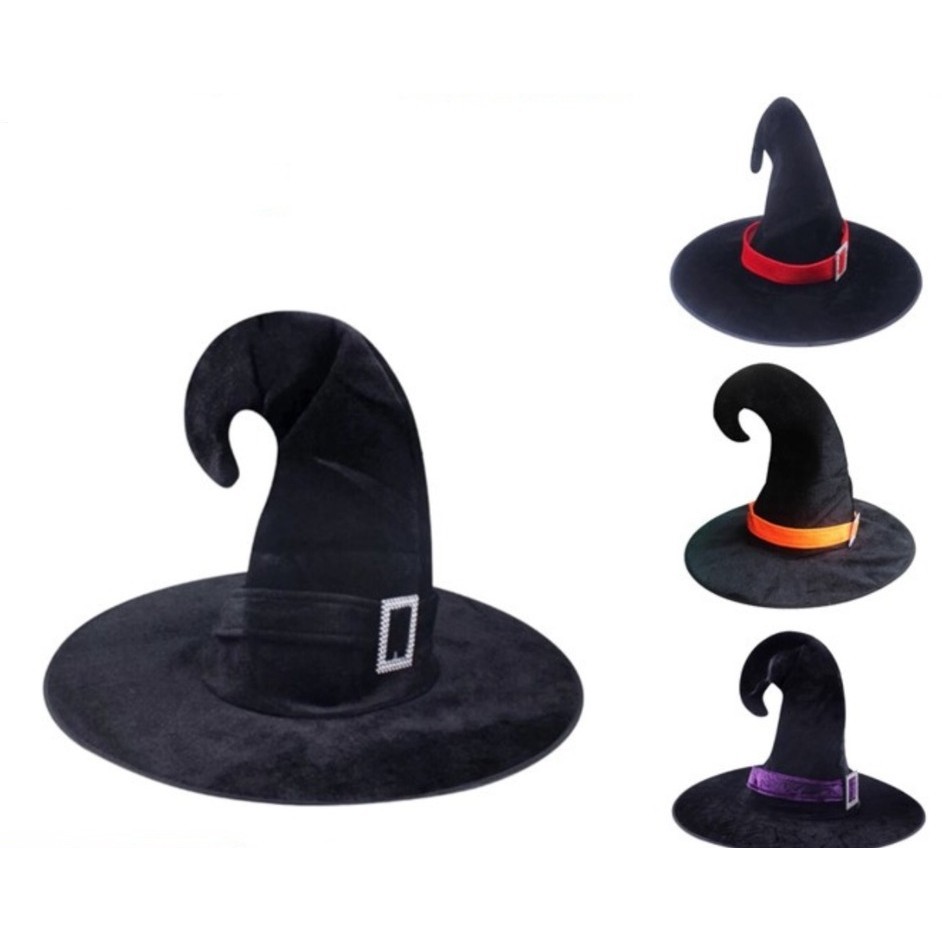 Cosplay Wizard Hat Witch Hat Merlin Hat Halloween Magician Topi Wizard ...