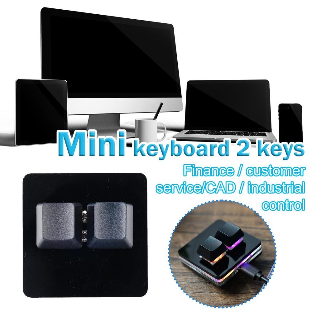 MAELOVE2 Black 2-key Mini Keyboard Copy Paste Custom Shortcut Different Function Key To Mode Be ...