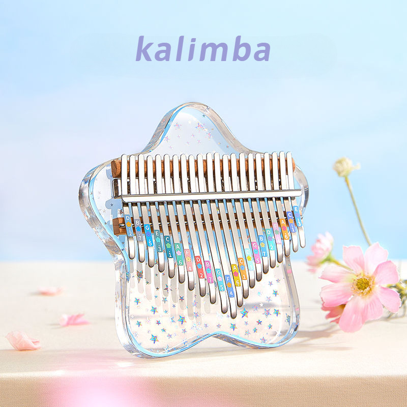 Crystal Transparent 17-Tone 21-Tone Rainbow Star Kalimba Thumb Piano ...