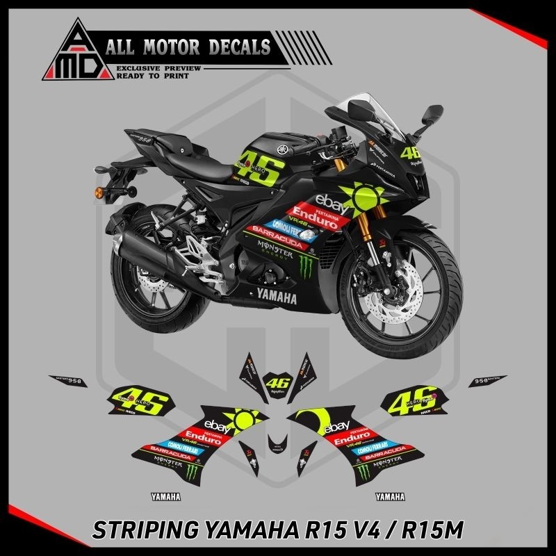 Striping Yamaha R15 V4 Livery Pertamina Enduro / Semifull Motorcycle ...