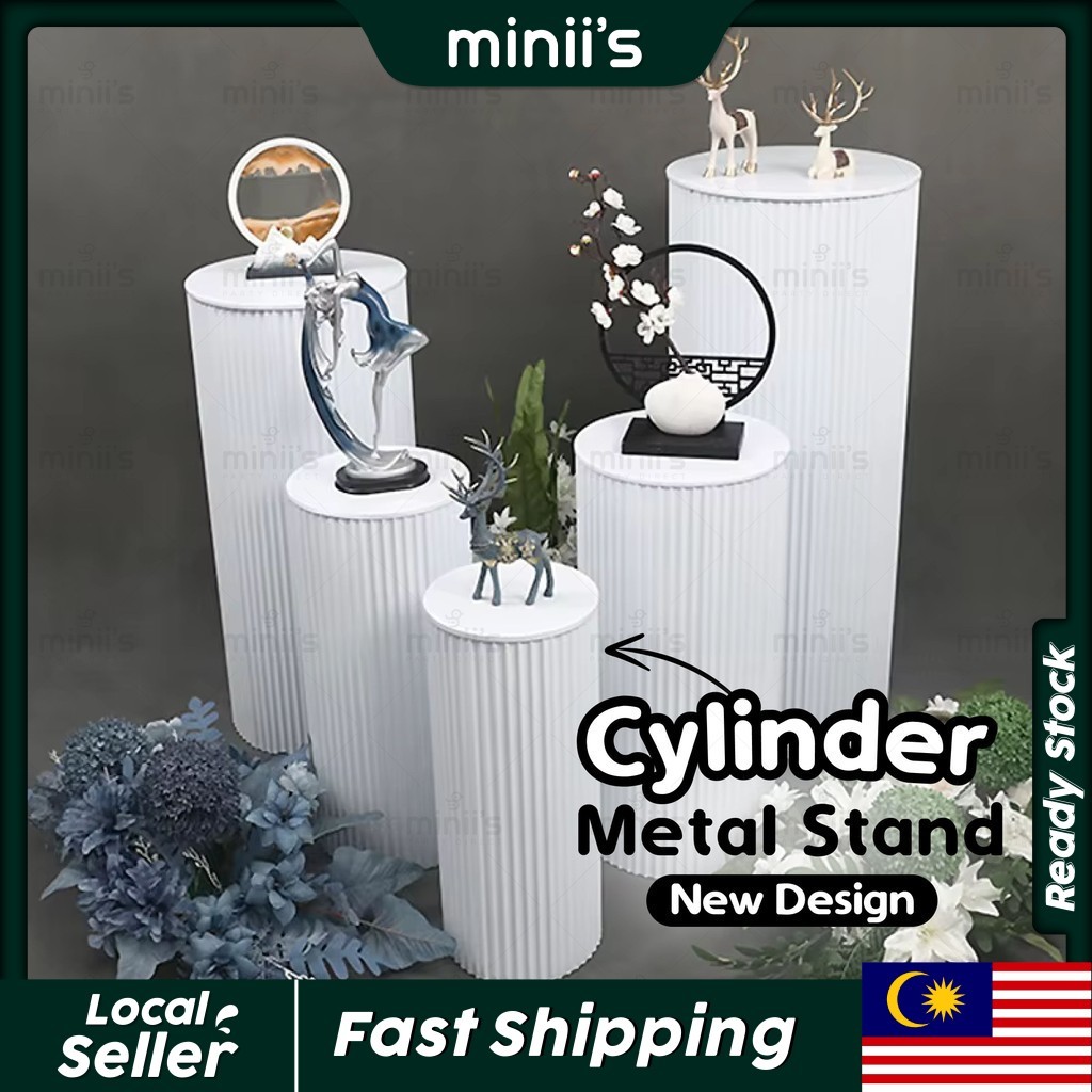 MINIIS Round Cylinder Stand Decoration Stand Metal Display Stand ...