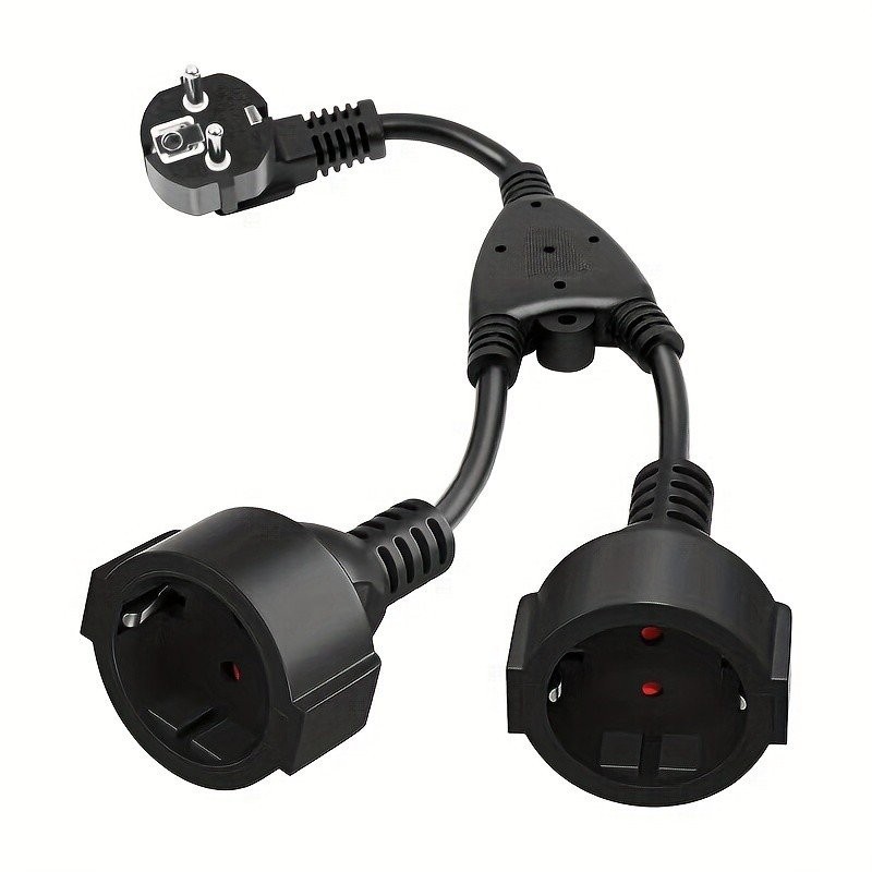 European Standard Plug Power Cord with Double Socket, 220-240V Indoor ...