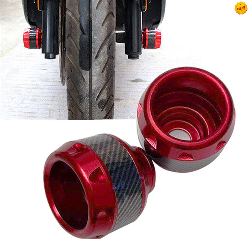 (HK)A Pair Of Carbon Fiber Motorcycle Front Fork Covers, Universal ...