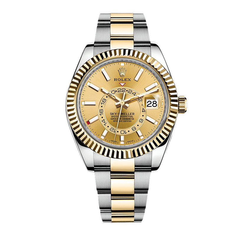 A Full Set of Arsonnel Type Gold Dual Time Zone Automatic Mechanical ...