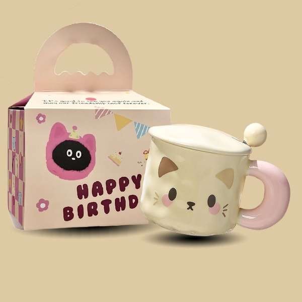 mug coffee mug set mug with lid Susu comel fufu anak kucing mug dengan ...