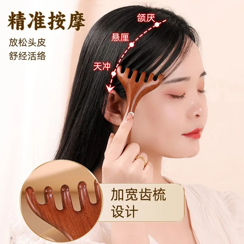 Six-claw Staghorn Energy Comb Resin Meridian Rib Scraping Head Therapy ...