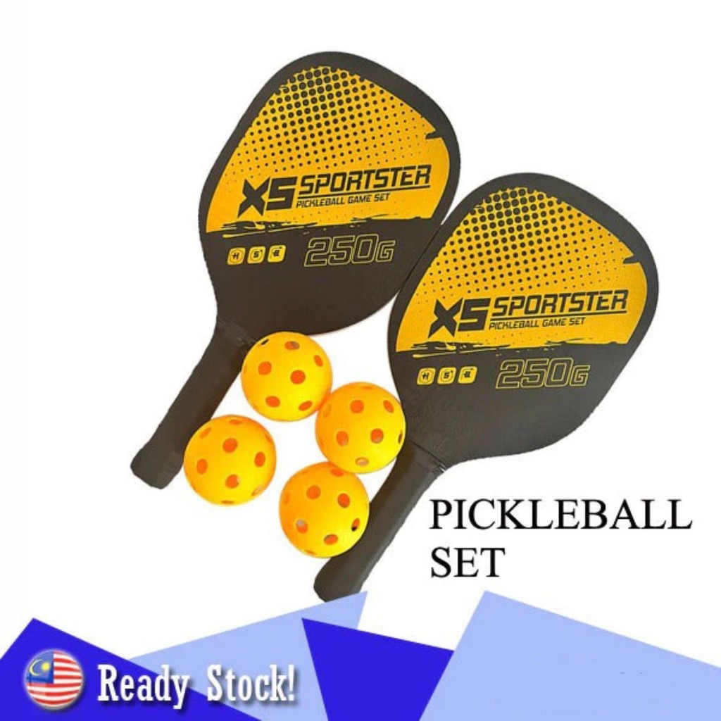 Pickleball Paddles Set Pickle Ball Wood Bat Beginner Rackets Cushion ...