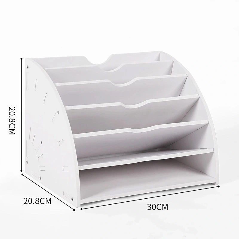 A4 Desk Fan-Shaped Shelf File Rack Office Desktop Storage Cabinet ...