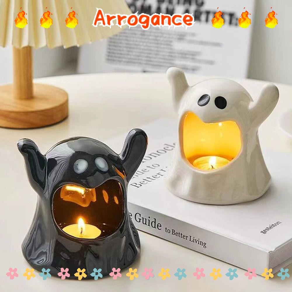 ARROGANCE Ghosts Candlestick, Creative Ceramic Ghosts Candle Holder ...