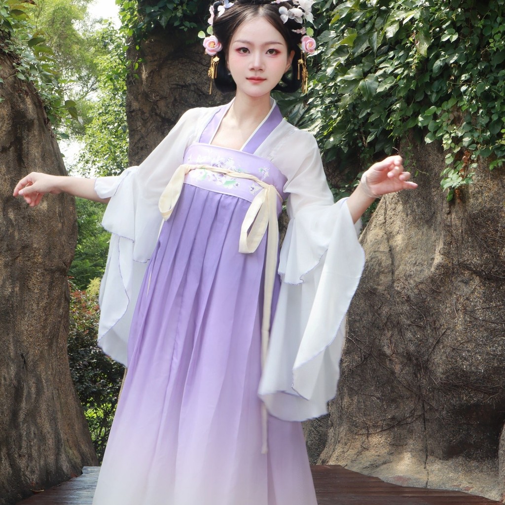 Hanfu Autumn Flowers One-Piece Shoulder Strap Perforated Chest Skirt ...