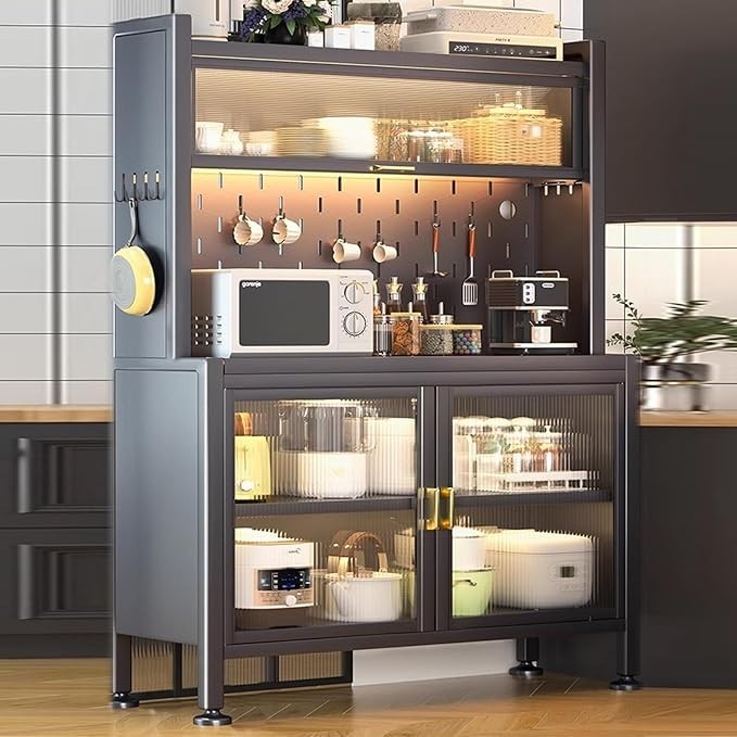 Steel Kitchen Cabinet Rack Shelf Multi Layer Storage Cabinet With ...