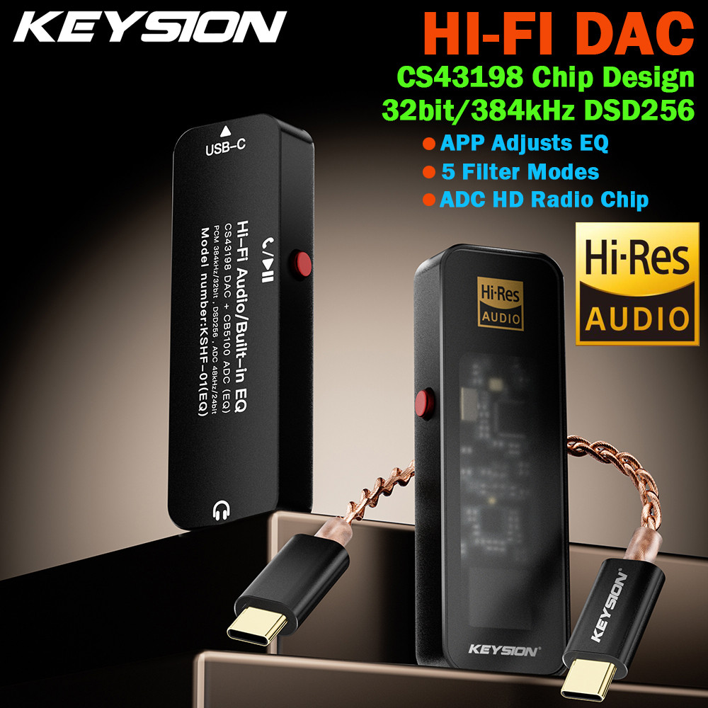 KEYSION CS43198 DSD256 384KHz USB DAC Audio HiFi Decoder ADC HD Radio ...