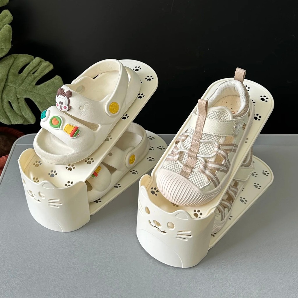 Baby Shoe Box Space-Saving Shoe Rack Double-Layer Adjustable Shoe ...