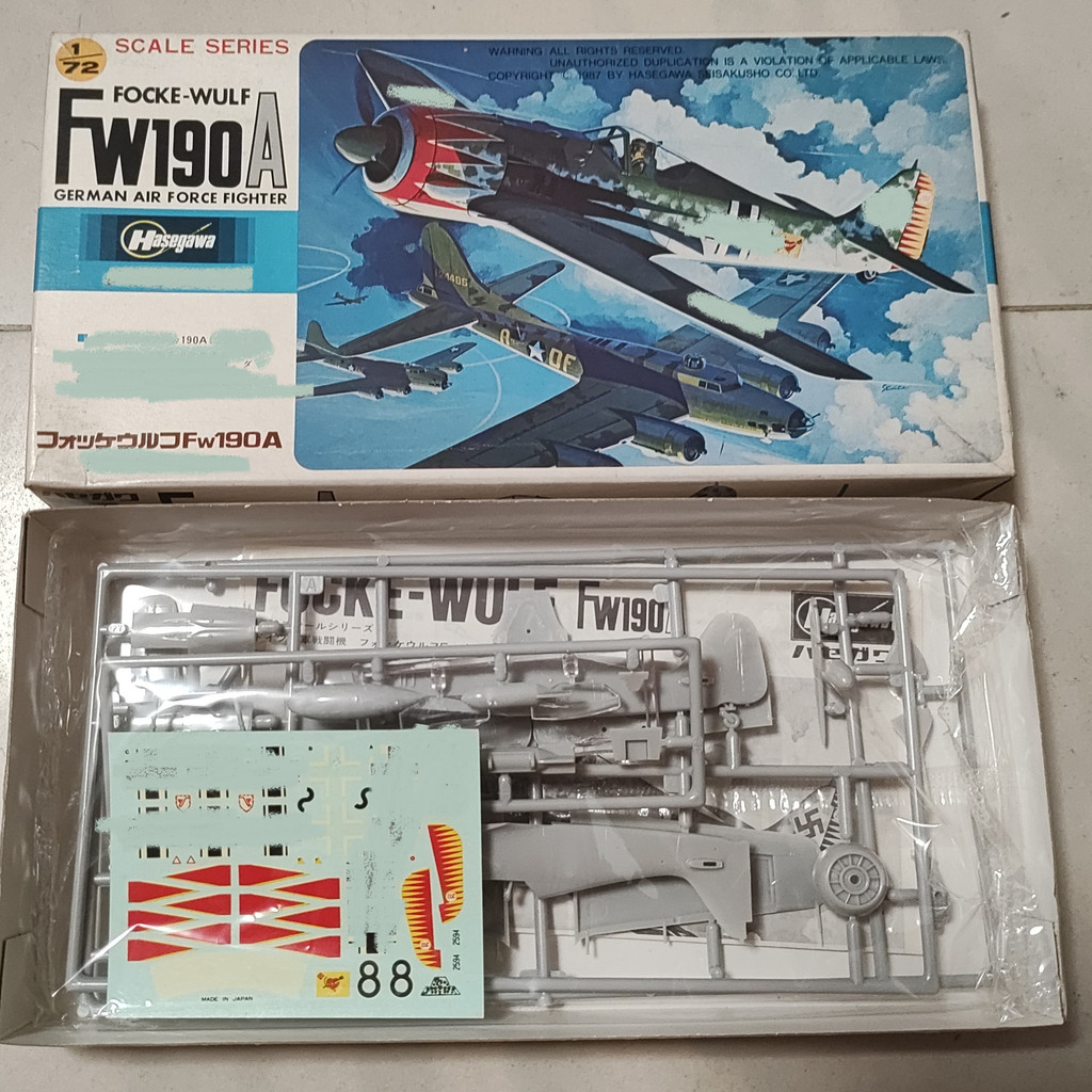 1/72 Hasegawa Old Version Boss Fw190/Bf109 Plastic Model Board Parts ...