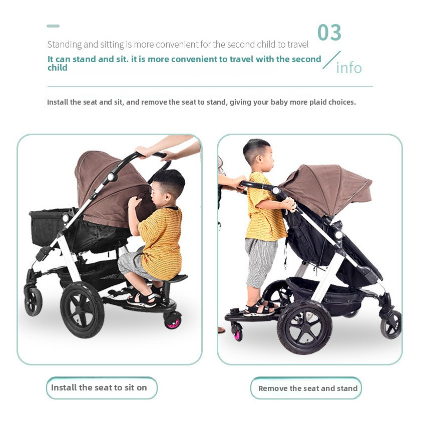 Stroller Buddy Pedal Board for Older Sibling, 2-in-1 Trolley Footrest ...