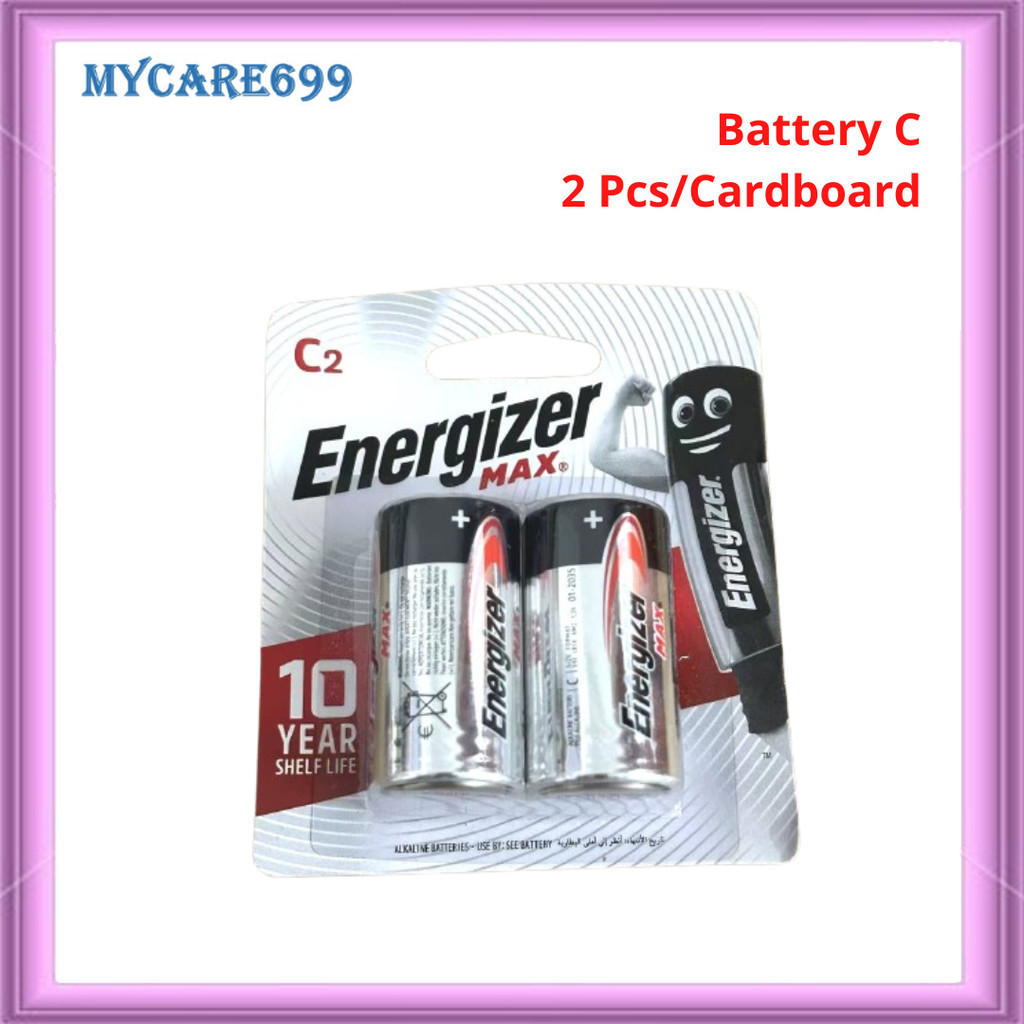 Energizer Max C2 Battery | Bateri Energizer Saiz C 1.5V Alkaline | Long ...