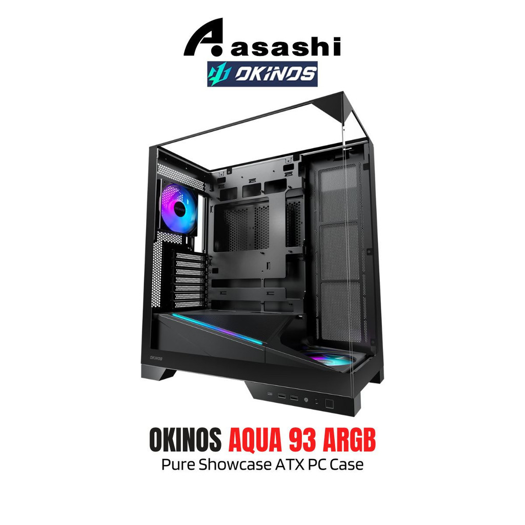OKINOS AQUA 93 Pure Showcase ATX PC Case - 2x PWM ARGB | Shopee Malaysia