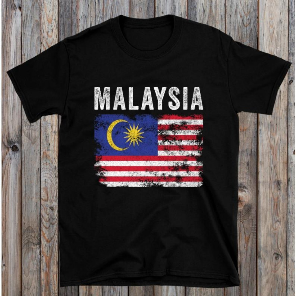 Baju-T Malaysian Meri Merdeka T-shirt Malaysia Flag Print Tee Malaysia ...