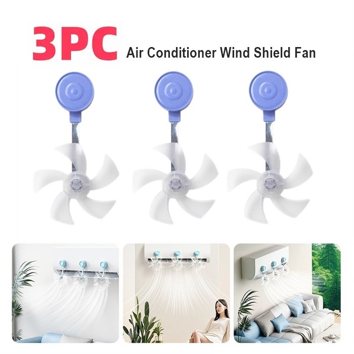 360° Anti-Cold Air Cond Fan 5-Blade Airflow Booster with Suction Mount ...