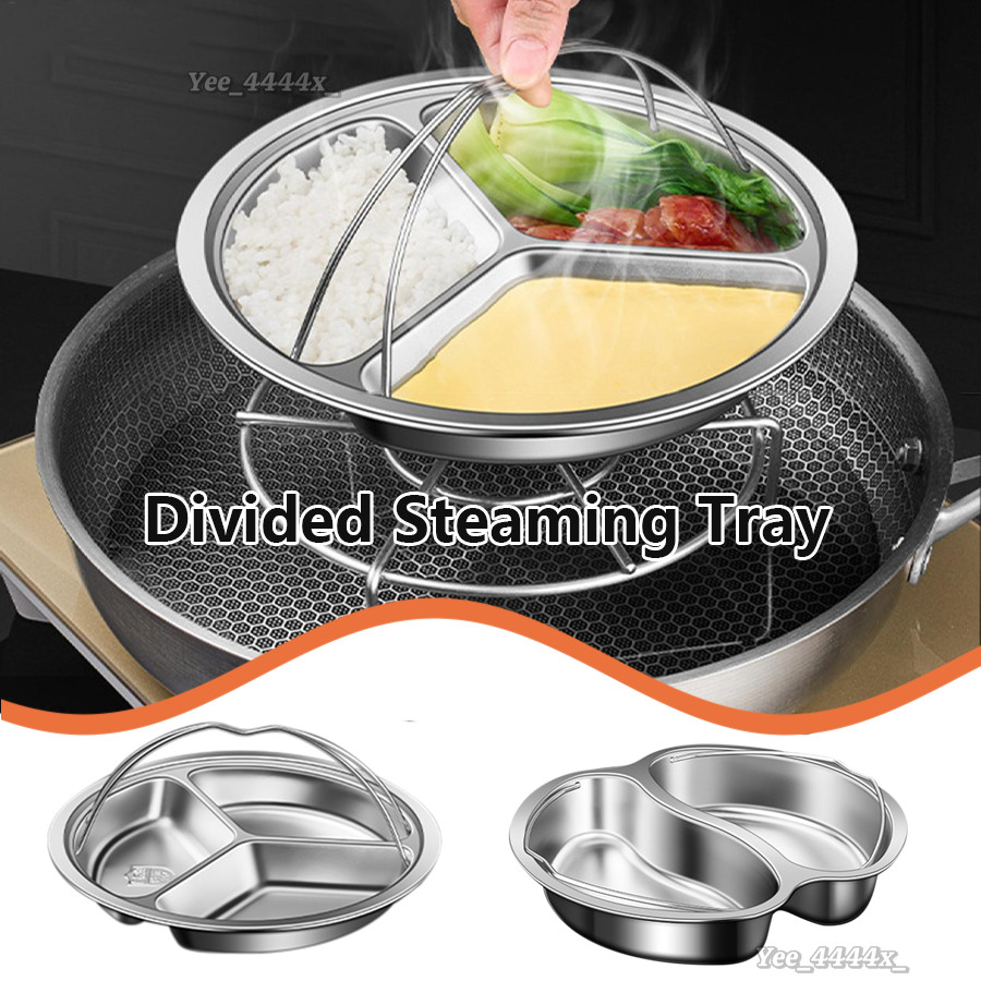 Steaming Tray Divided Food Pan Smooth Meal Tray Steaming Tray Ergonomic ...