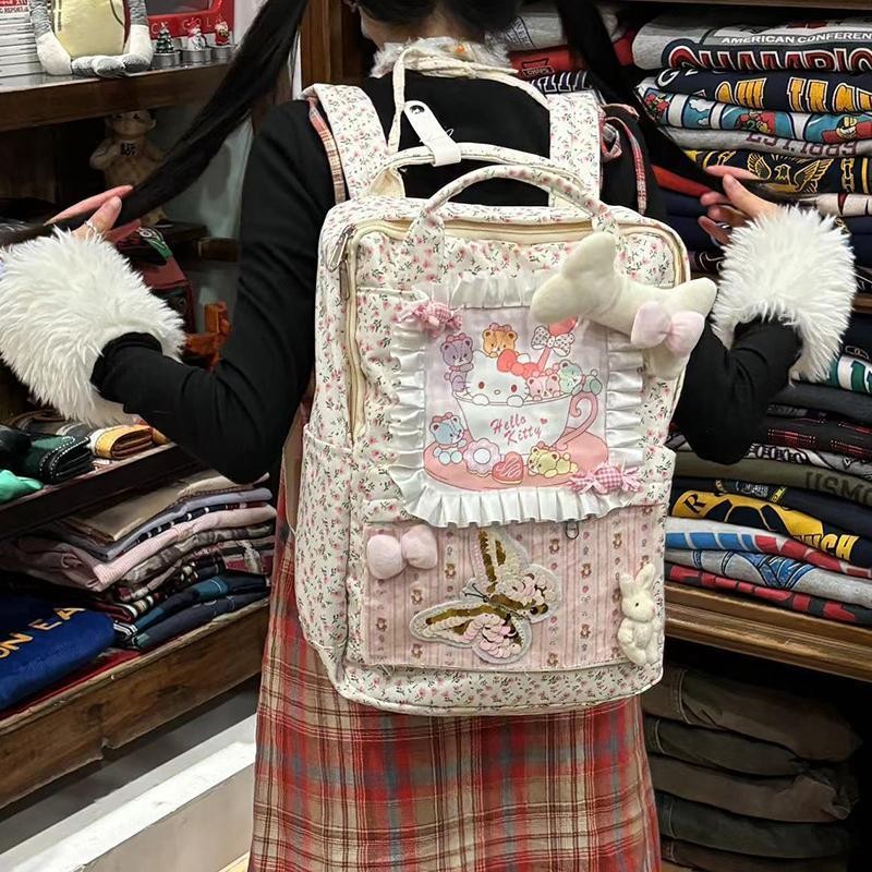 Original Backpack Y2K Floral Bear Paradise KT Student Girl Schoolbag ...
