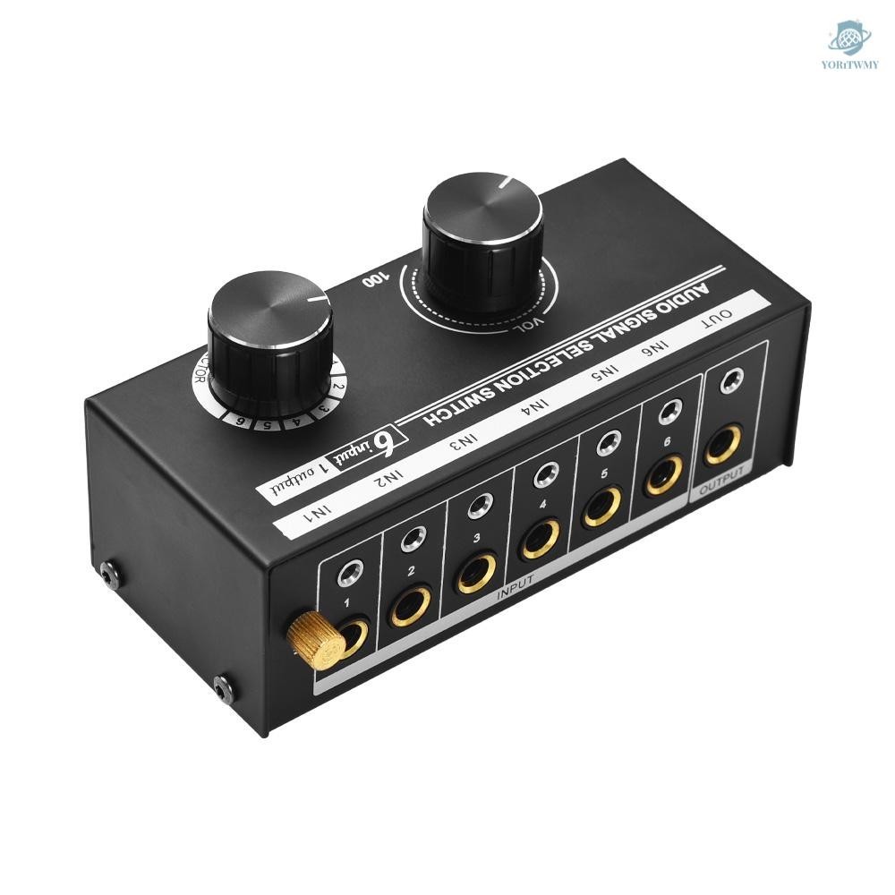 6-in-1-out Audio Signal Selector Switcher 6 Input & 1 Output Source ...